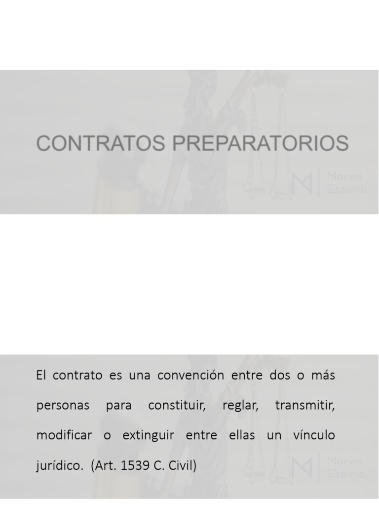 Presentación Contratos Preparatorios | PDF