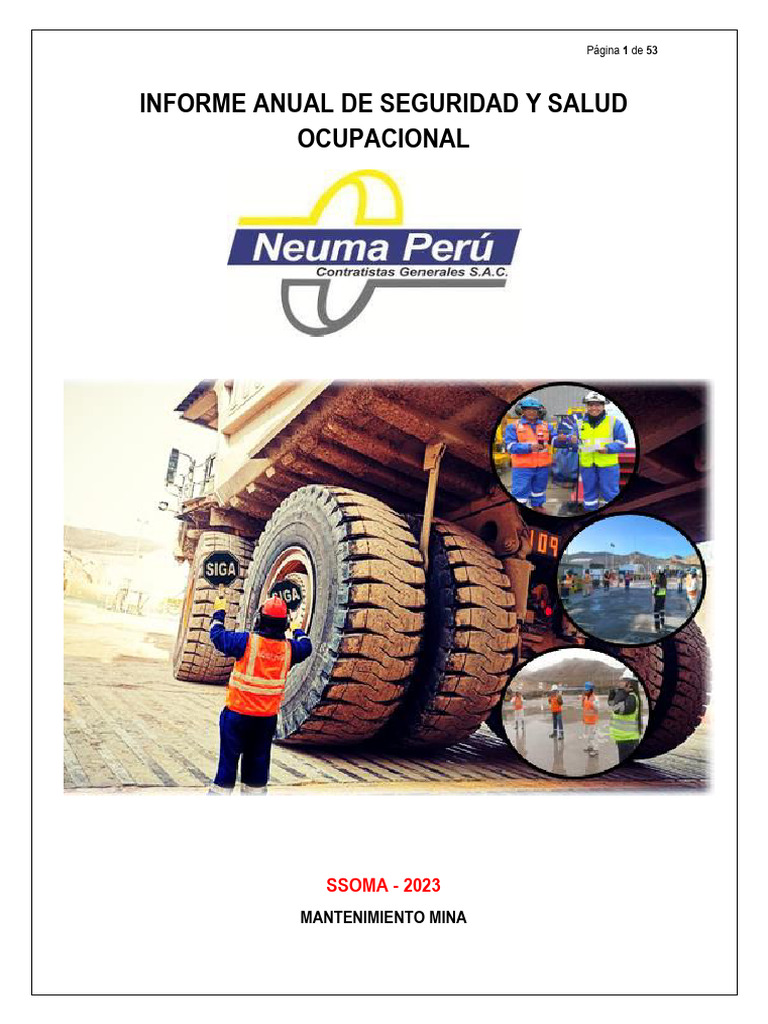Informe Anual SSO 2023 - NEUMA PERÚ | PDF | Auditoría | La seguridad