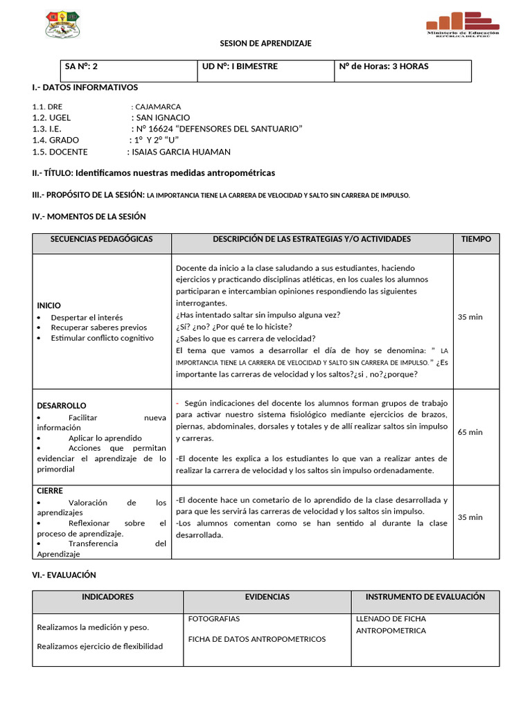 SESION 2 1° Y 2° | PDF | Aprendizaje | Maestros