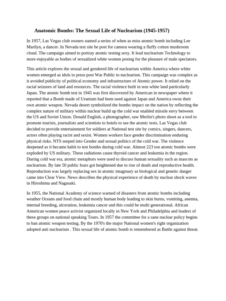 Anatomic Bombs | PDF | Nuclear Weapons | Bomb