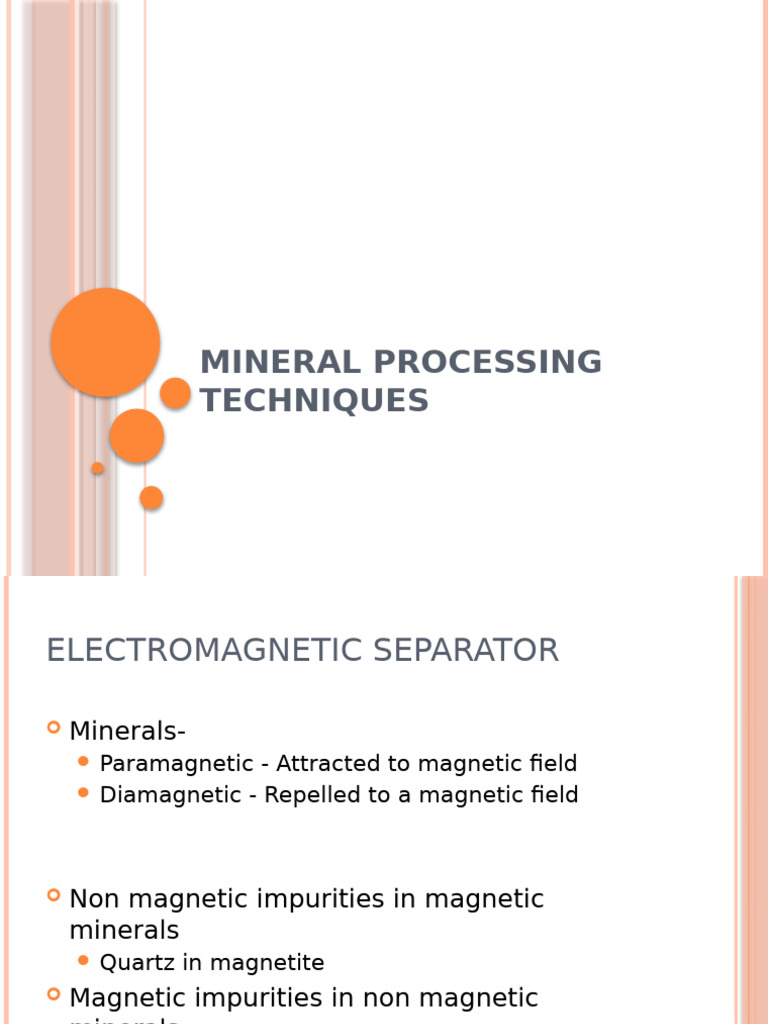 Mineral Processing Techniques Overview | PDF