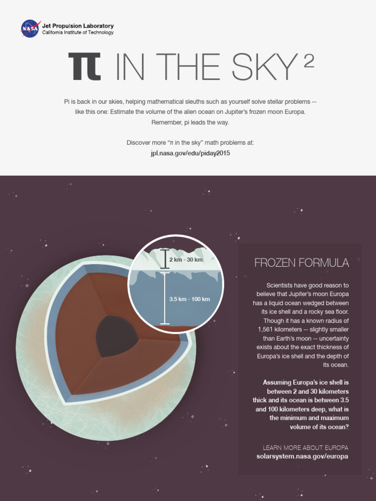 Estimate Europa's Ocean Volume Using Pi | PDF | Europa (Moon) | Oceans