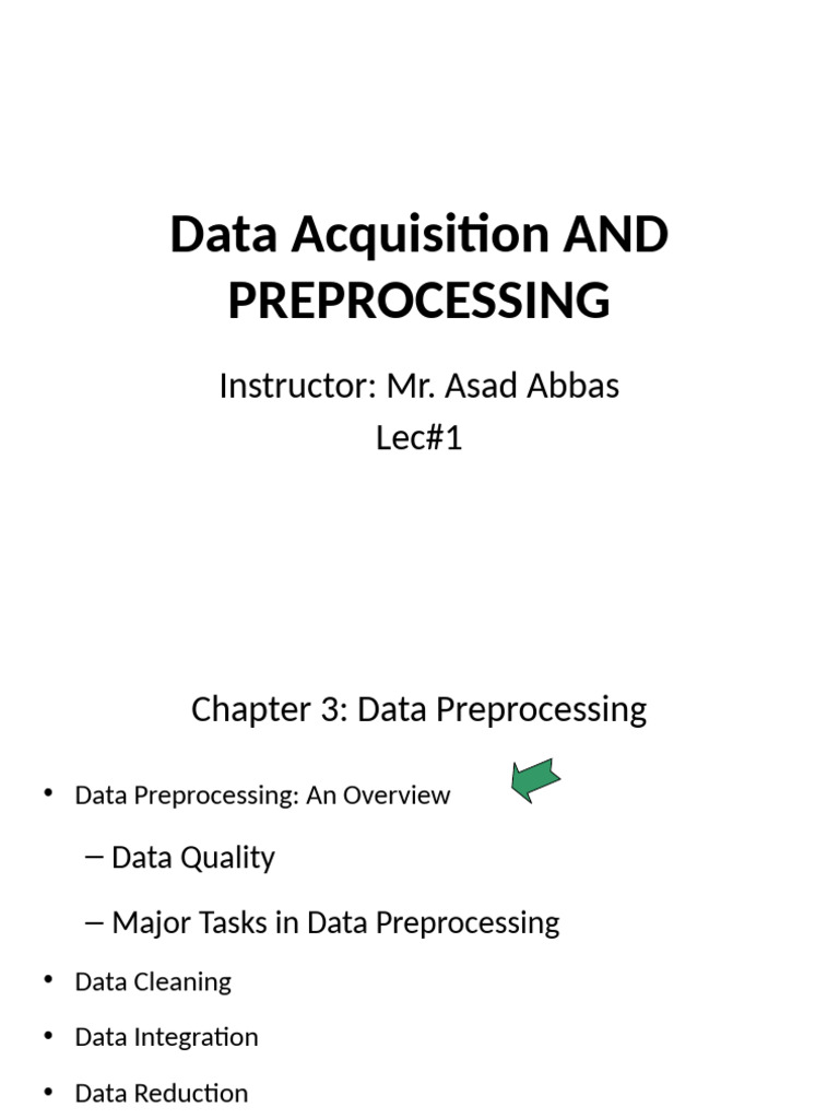 Data Acquisition and Preprocessing Overview | PDF | Data | Data Quality