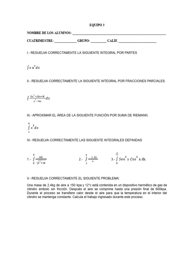 Examen c-lculo integral E 3.docx | PDF