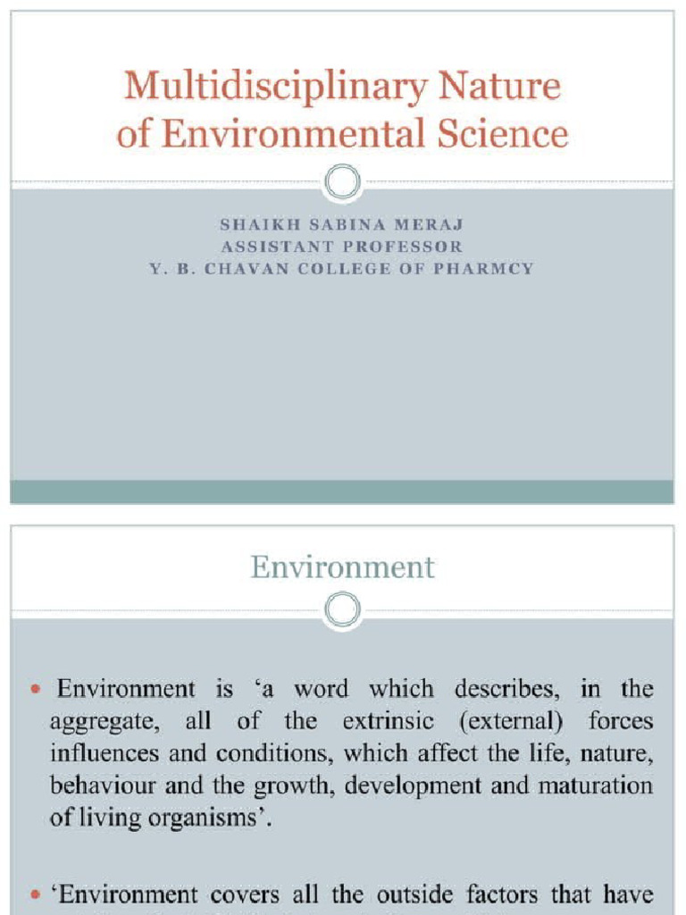 Unit 1 Multidisplinary nature | PDF