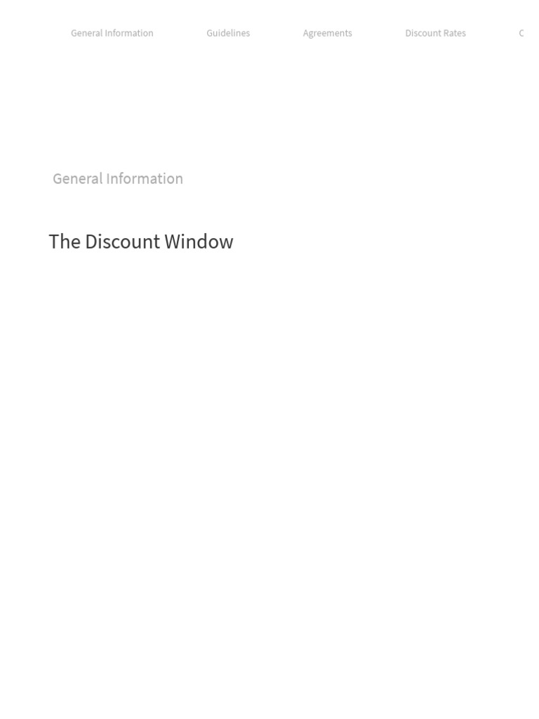 The Discount Window of The Federal Reserve | PDF | Banks | Federal Reserve