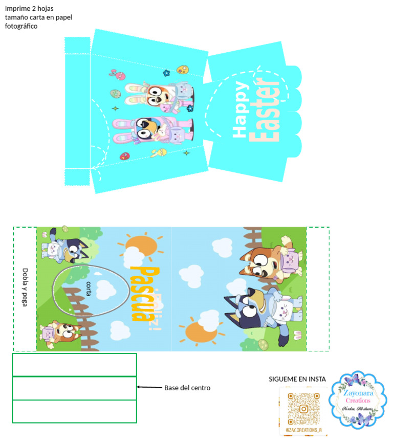 Molde Paleta Payaso y Huevo Kinder Bluey ZaycreationsR | PDF