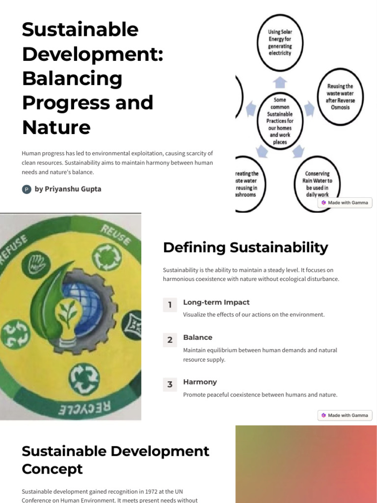 Sustainable Development Balancing Progress and Nature | PDF ...