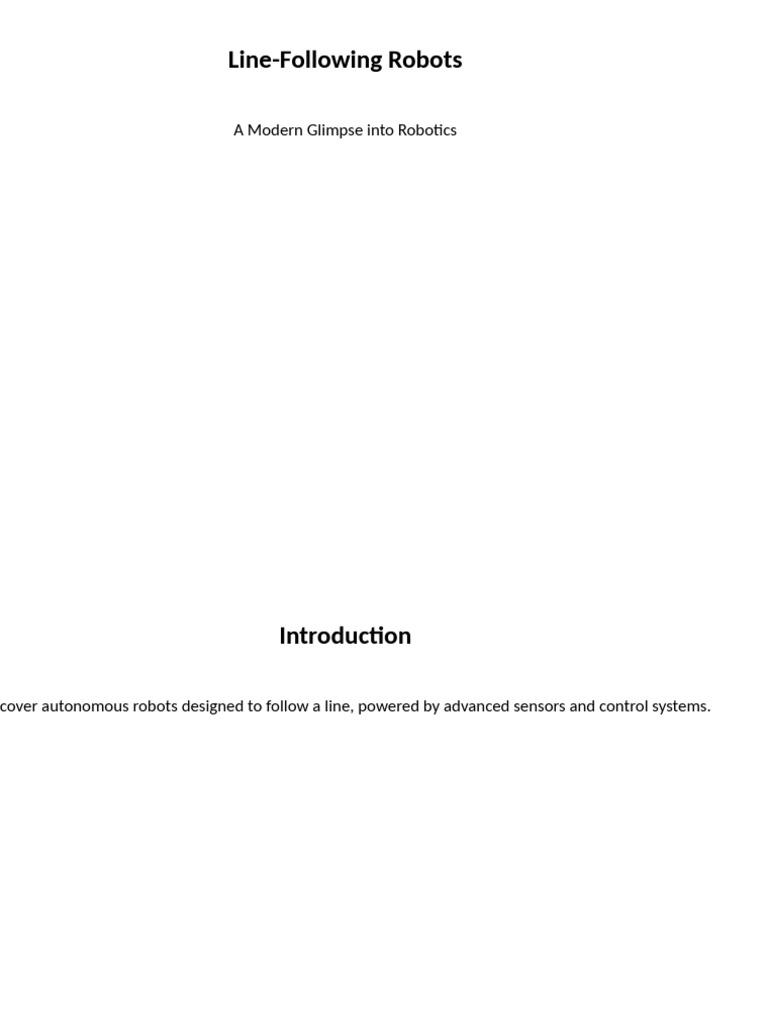 Modern Line Following Robots | PDF