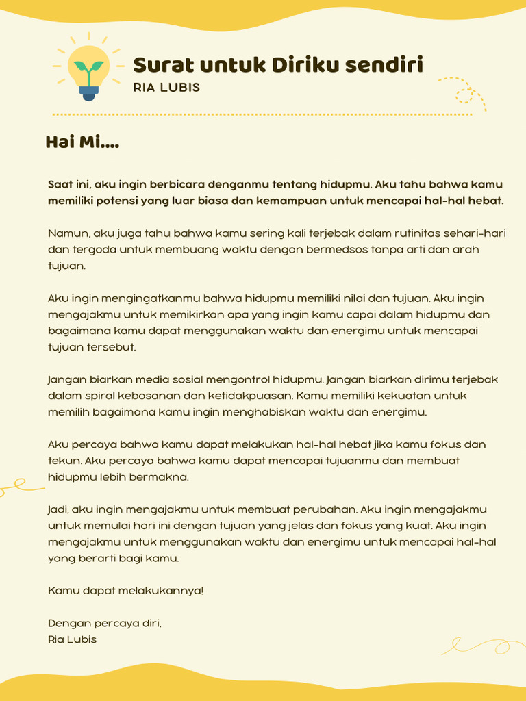 Kop Surat Kreatif Sekolah Internasional Berwarna Krem Dan Kuning ...