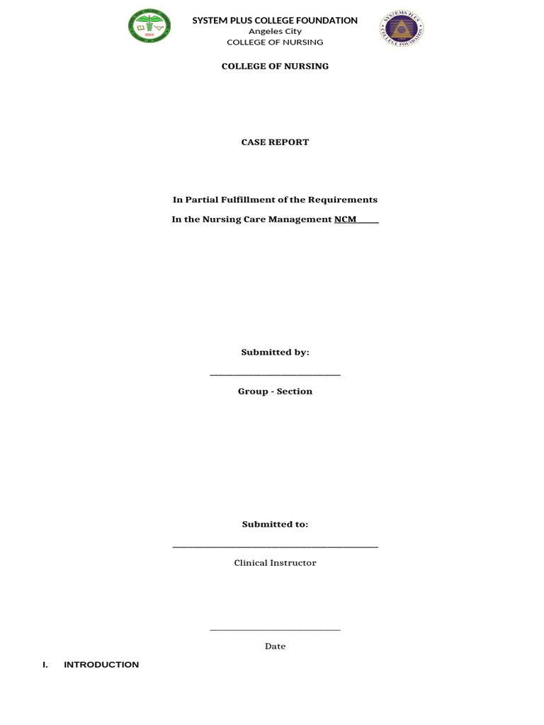 Case Report Format Book Based | PDF | Nursing | Medical Diagnosis