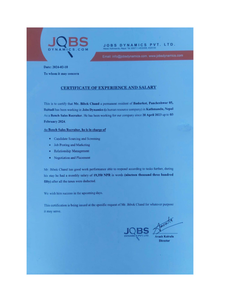 Work Experience | PDF