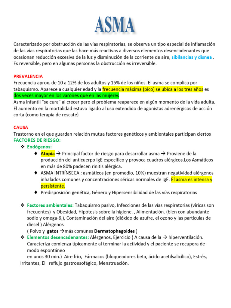 Causas y Patología del Asma | PDF | Asma | Inflamación
