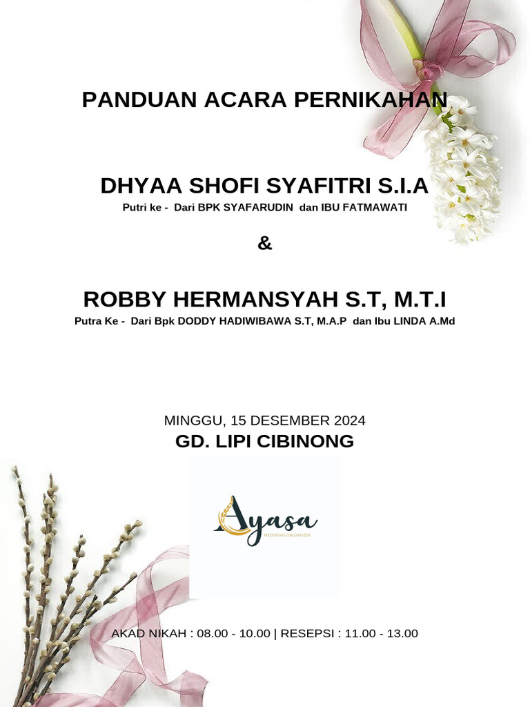 Rundown Shofi & Robby 151224 Lipi Cibinong | PDF