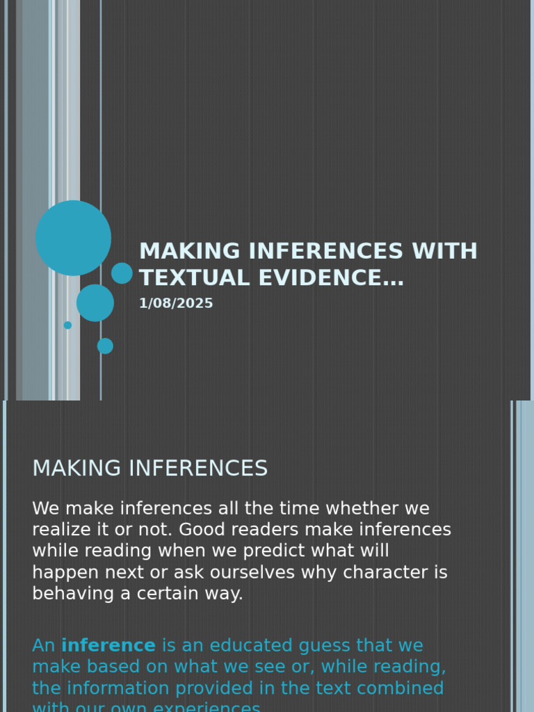 Making Inferences With Textual Evidence2 | PDF | Inference