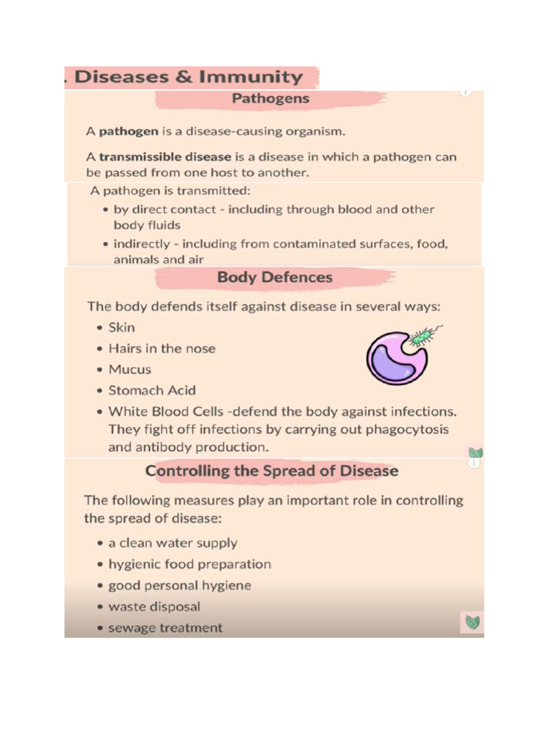 Disease and immunity (1) | PDF