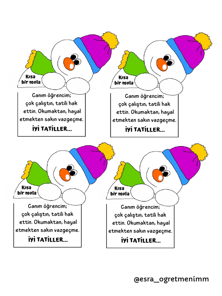 Karne Icin Kis Temali Hediyelik Kartlar | PDF