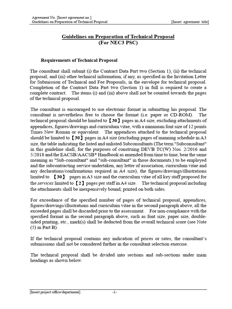 11 Sample Template of Guidelines On Preparation of Technical Proposal ...