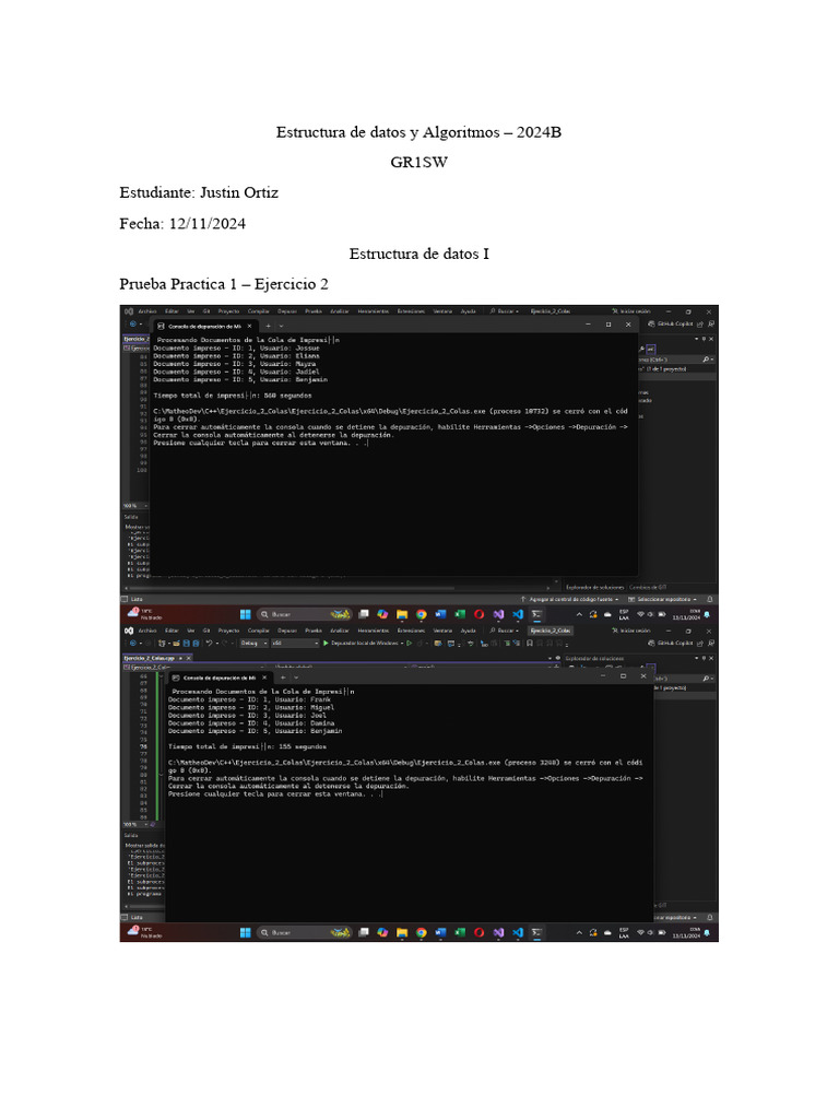 Ejercicio 2 Colas | PDF
