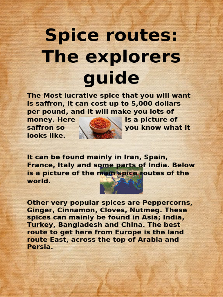 Spice Routes Final | PDF