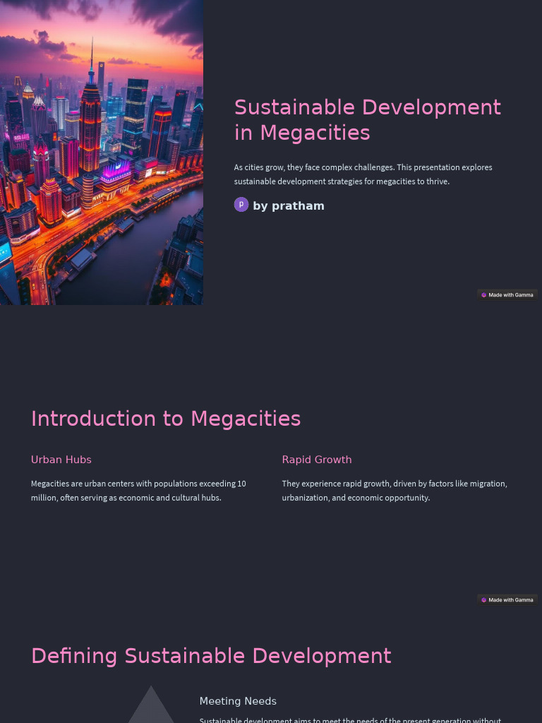 Sustainable Strategies for Megacities | PDF | Sustainability ...