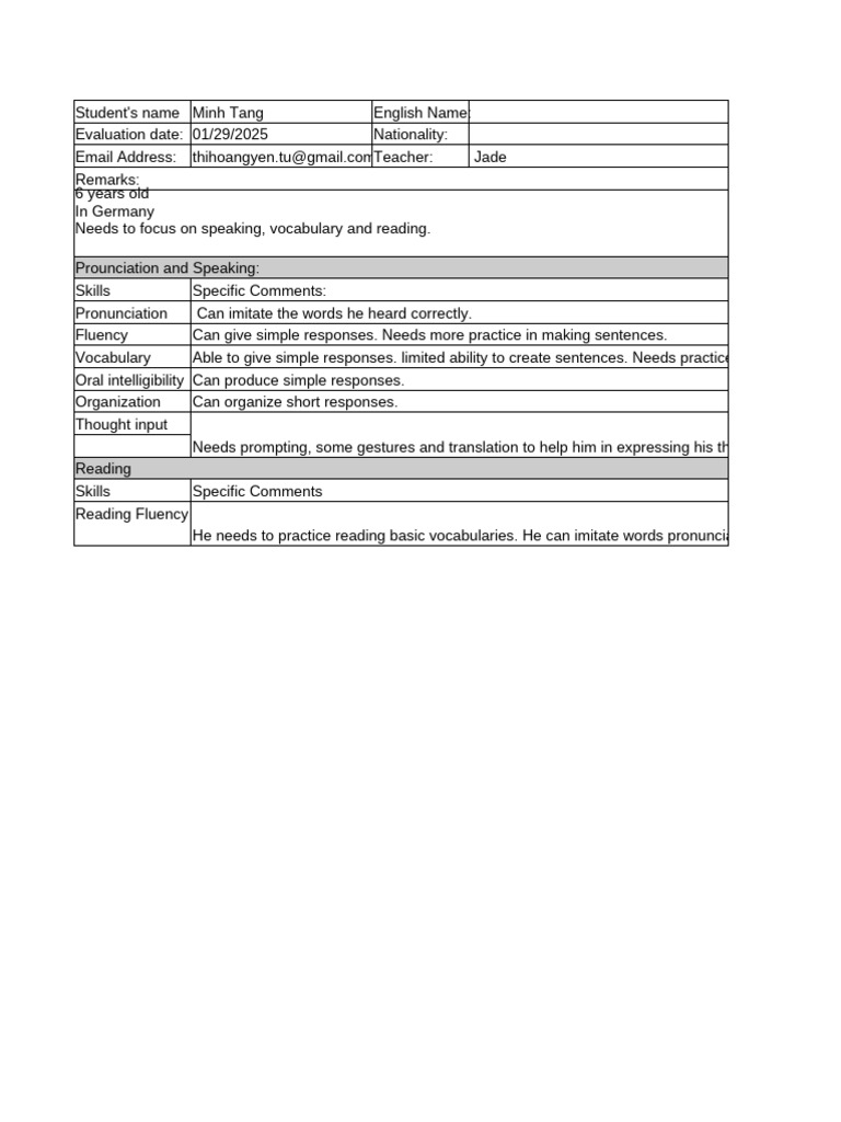 Student Assessment Pdf