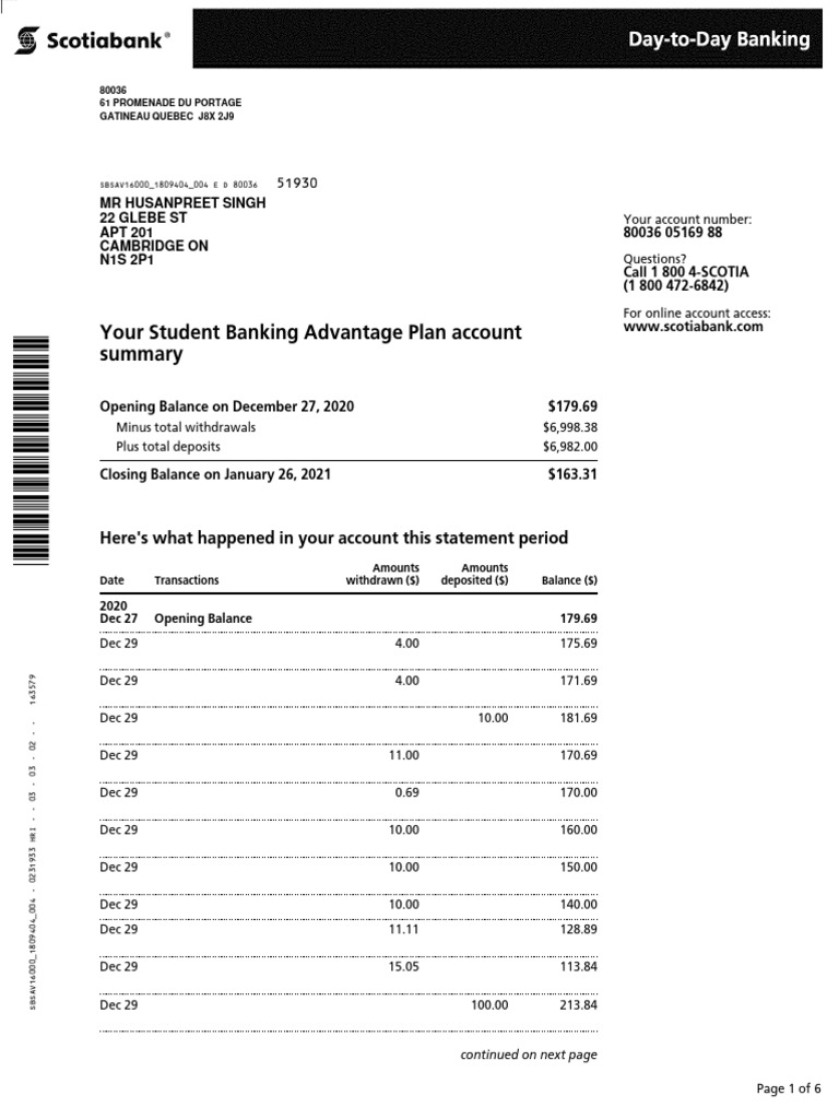 Student Banking Account Summary | PDF | Payments | Financial Services