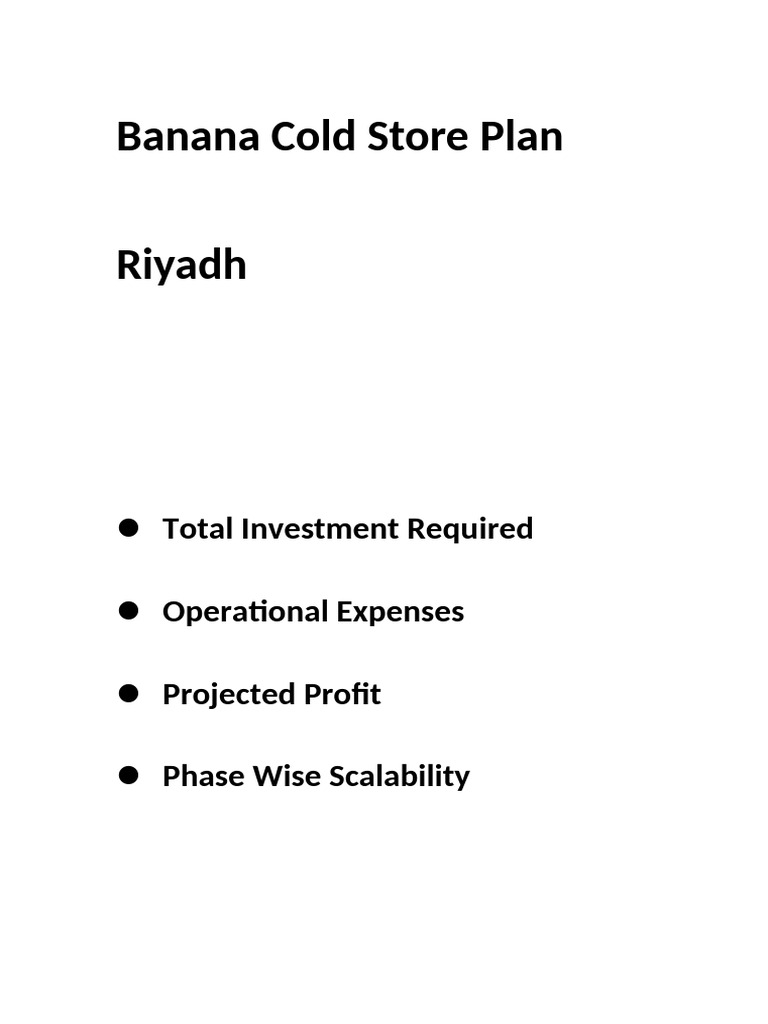 Banana Cold Store Plan Riyadh. Docs | PDF | Investing | Economies