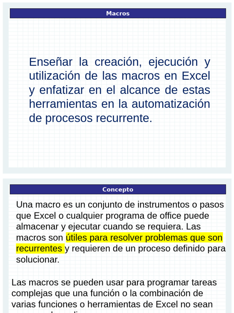Creación y Uso de Macros en Excel | PDF | Macro (informática ...