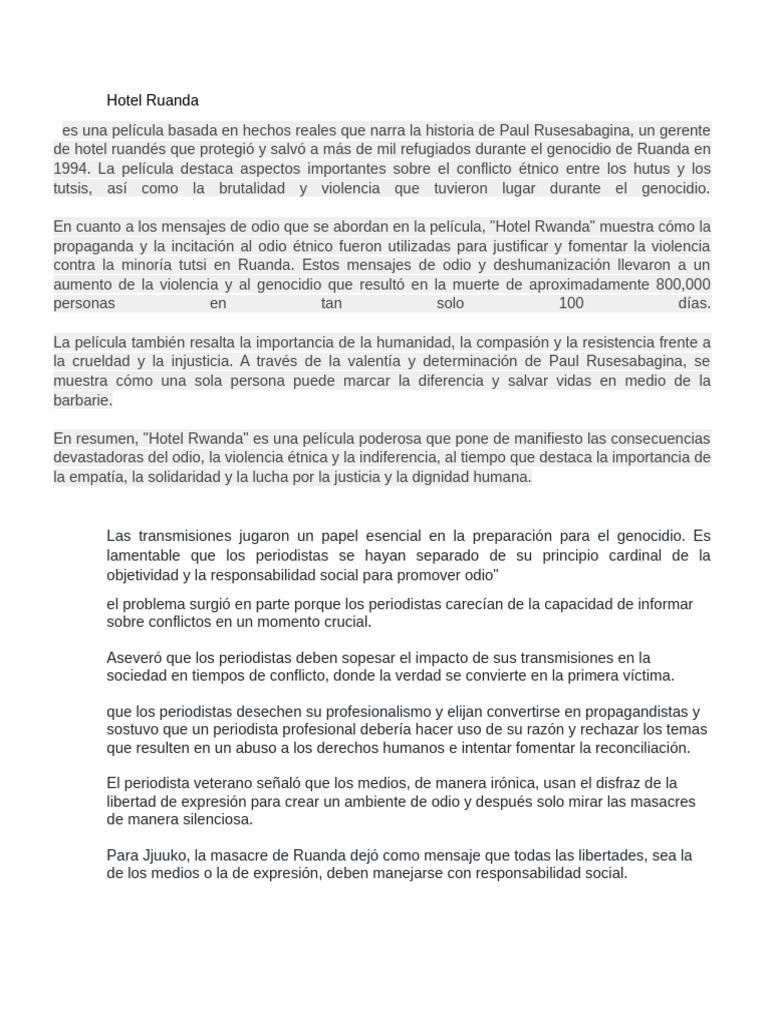 Hotel Ruanda | PDF | Ruanda