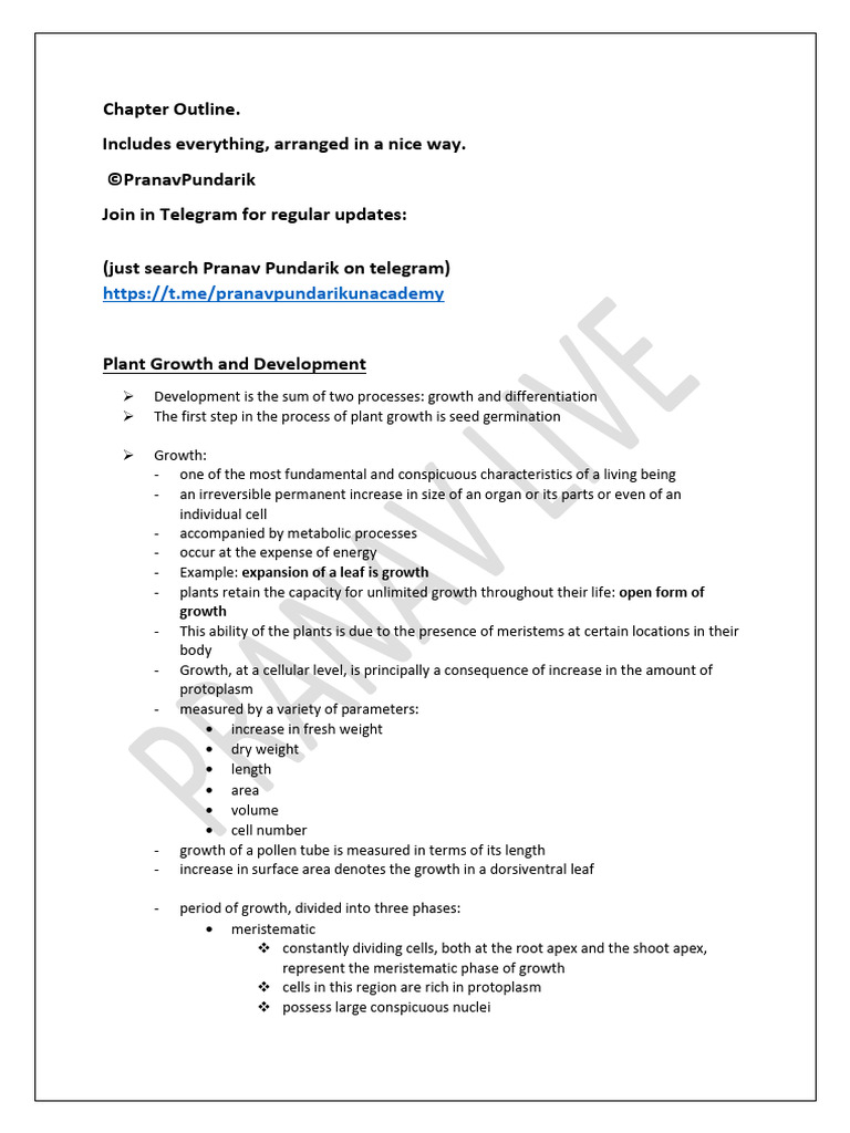 Plant Growth and Development | PDF | Plant Hormone | Seed