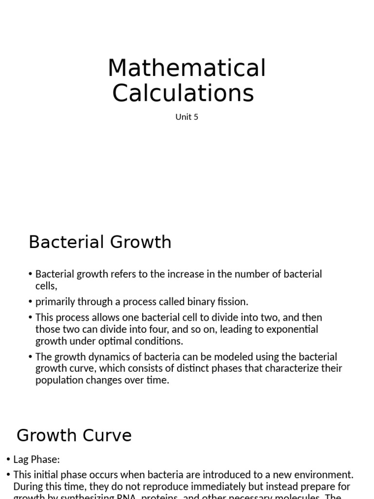 Bacterial Growth and Calculation Methods | PDF | Bacteria | Biology