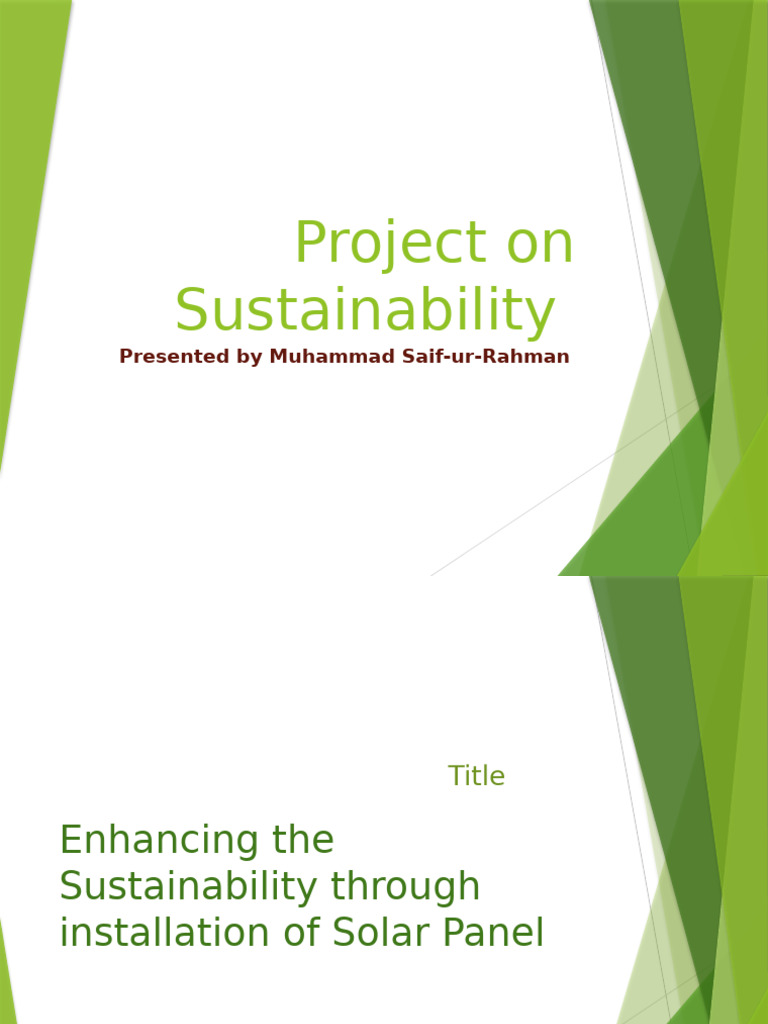 Project On Sustainability | PDF | Solar Power | Photovoltaics