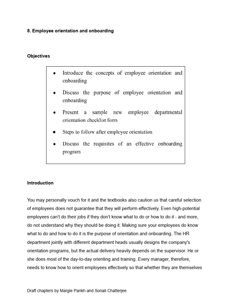 Chapter 8 Employee Orientation and Onboarding | PDF | Employment | Attitude (Psychology)