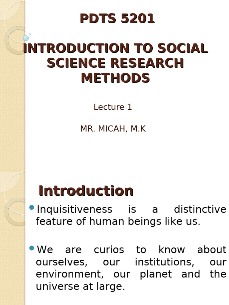 1 Pdts 5201 Concepts of Social Science Research | PDF | Scientific Method | Science