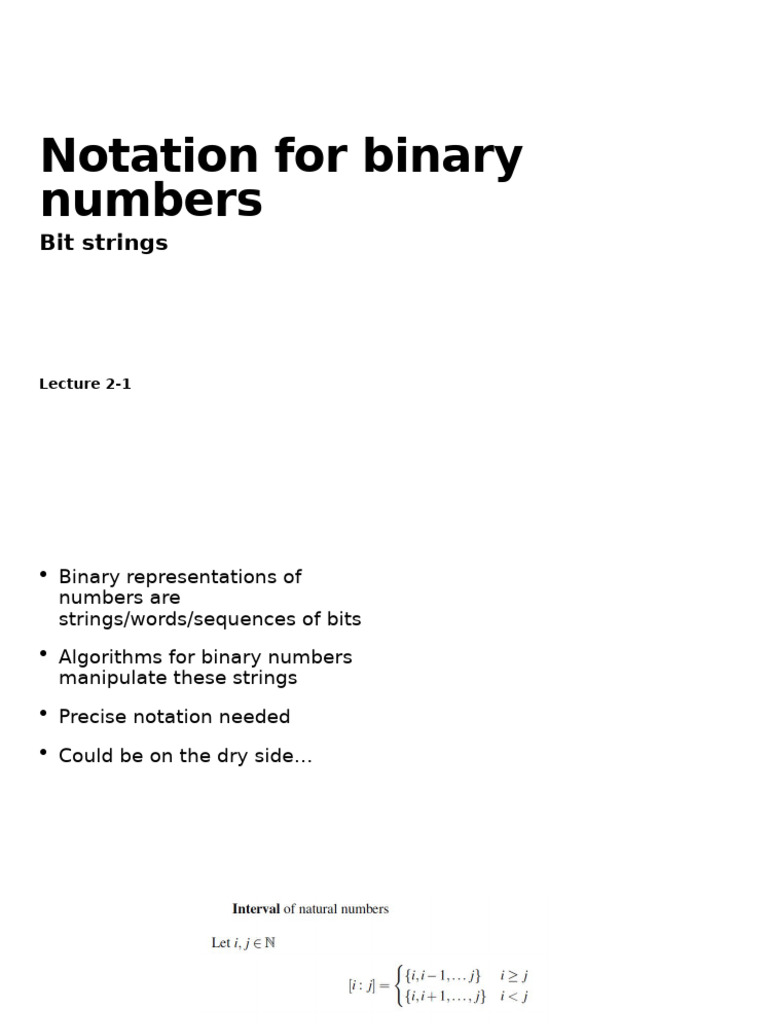 Binary Notation & Bit Strings | PDF