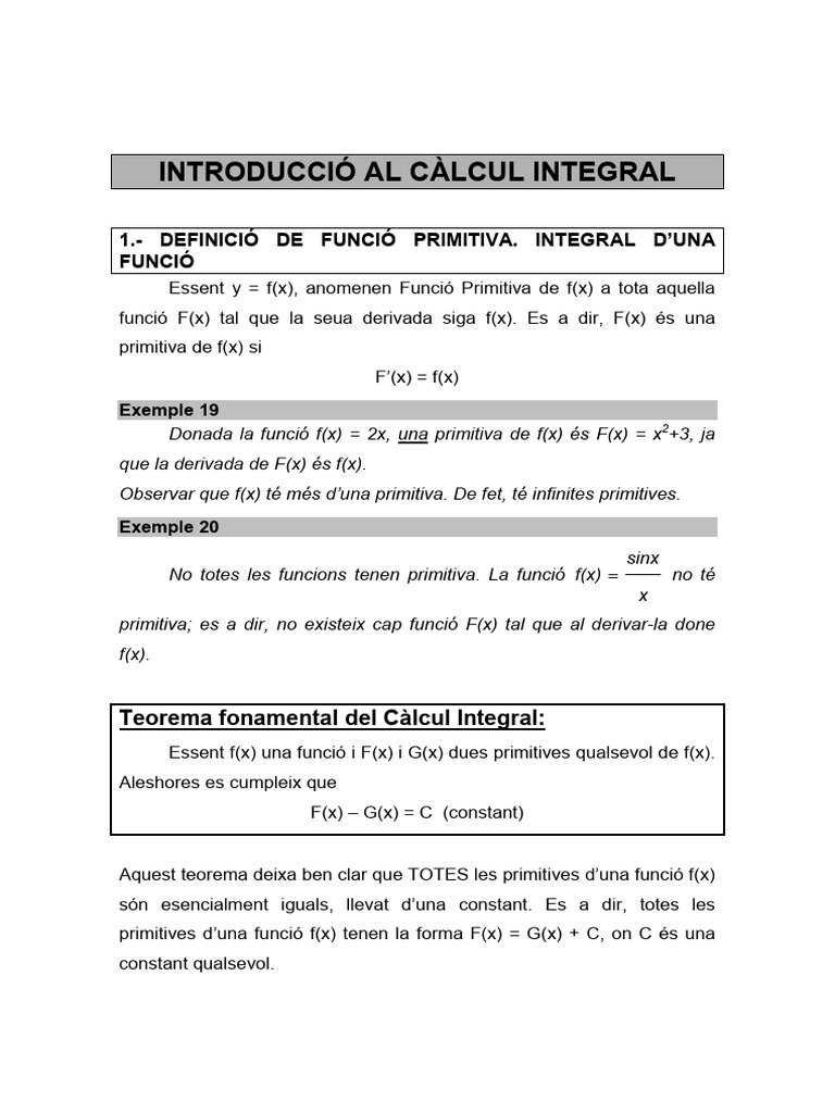 Calcul Integral - Separata) | PDF