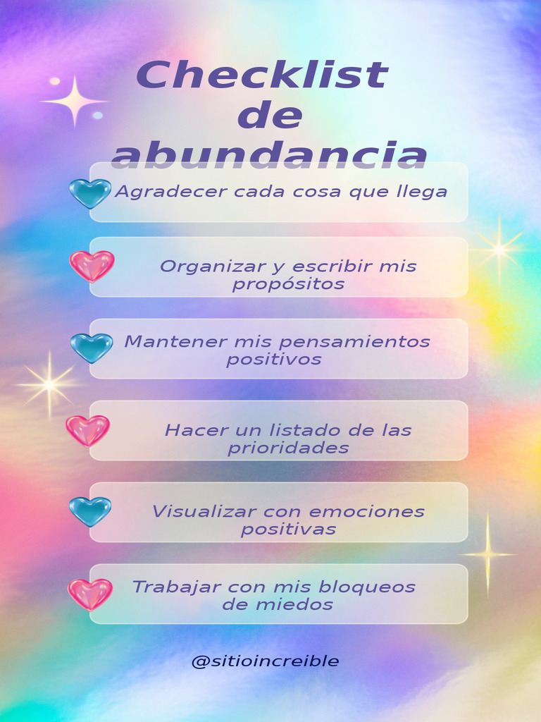 Historia de Instagram Checklist de Abundancia Cute Rosado | PDF