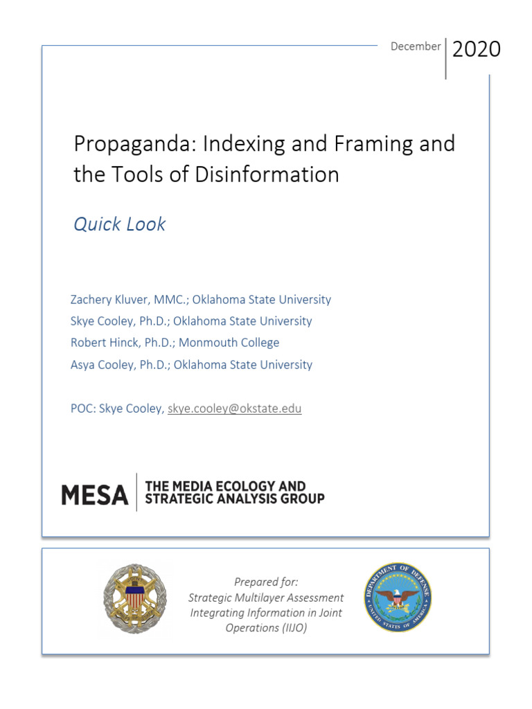 Quick Look - Propaganda and Disinformation in Networked Societies ...