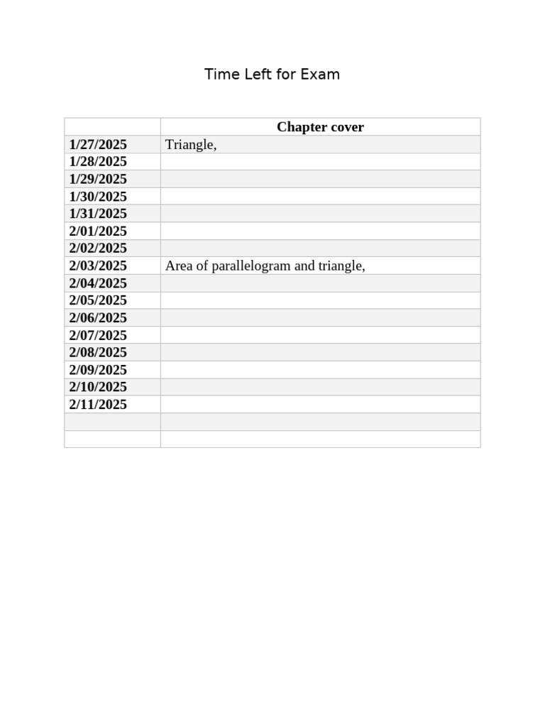 Time Left For Exam | PDF
