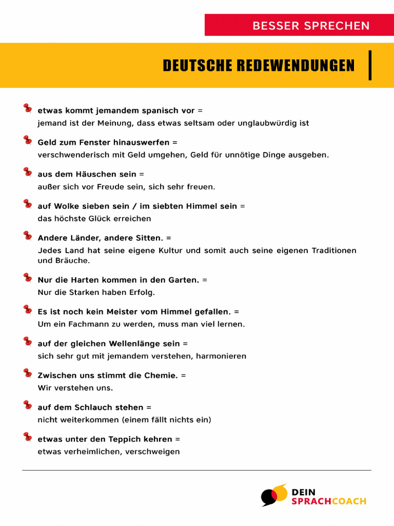 Deutsche Redewendungen | PDF