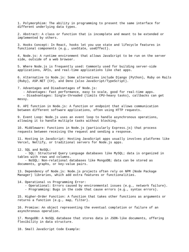 Simple Answers | PDF | Java Script | No Sql
