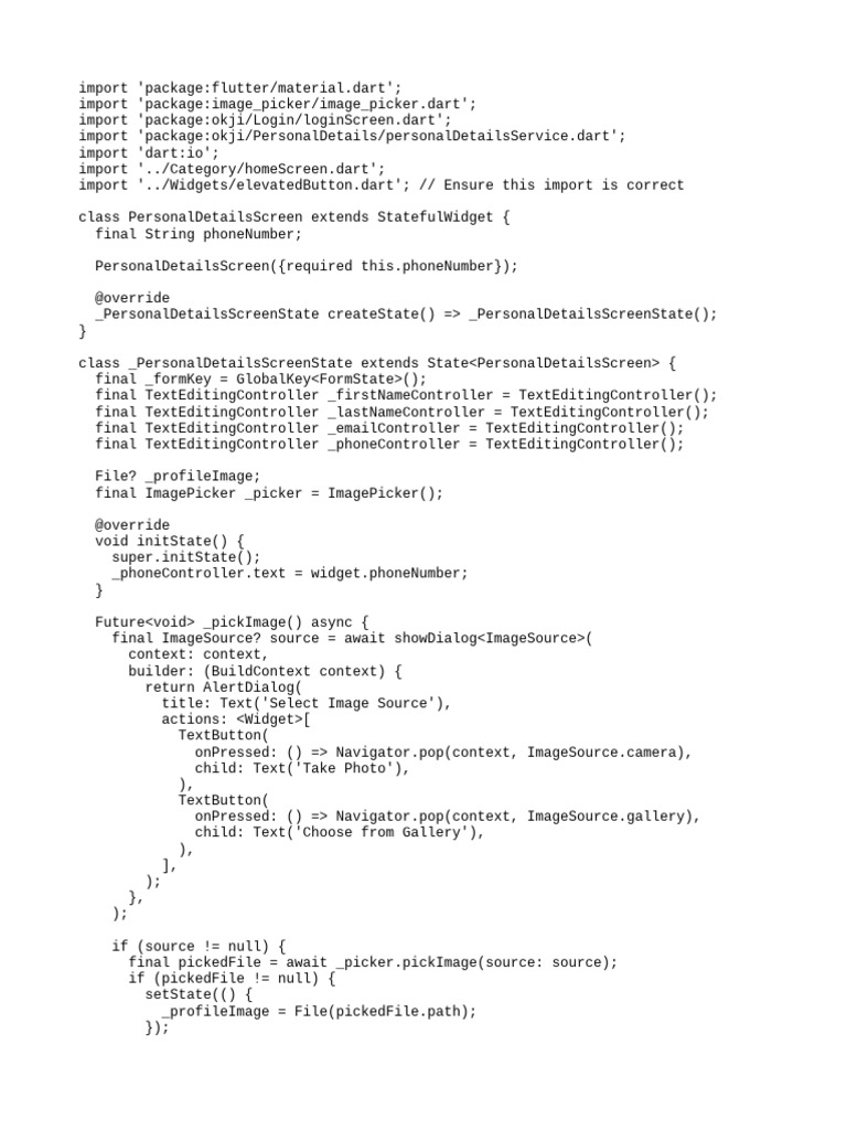 PersonalDetailsScreen.dart | PDF | Computing | Software