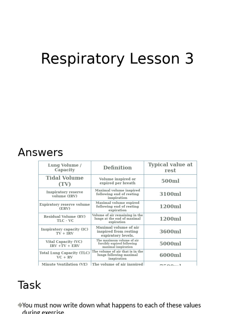Respiratory Lesson 3 v2 | PDF | Breathing | Diffusion
