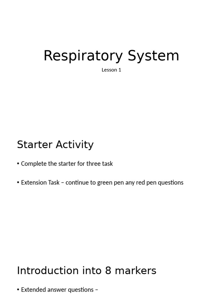 Respiratory System Lesson 1 v2 | PDF | Respiratory System | Breathing