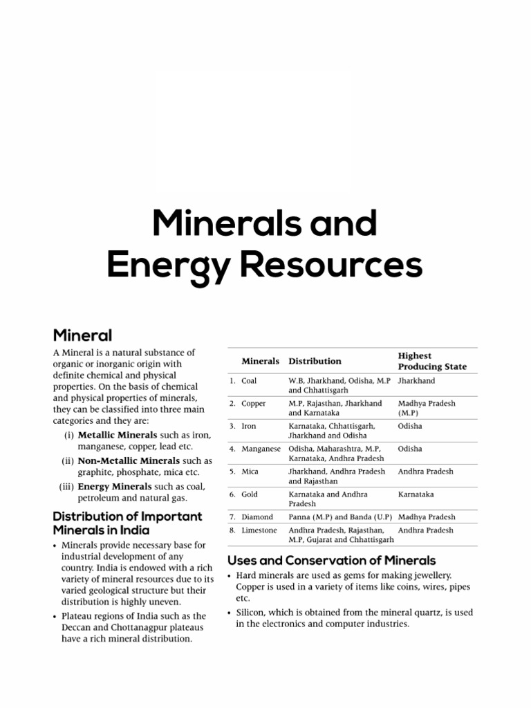 5. Minerals and Energy Resources | PDF
