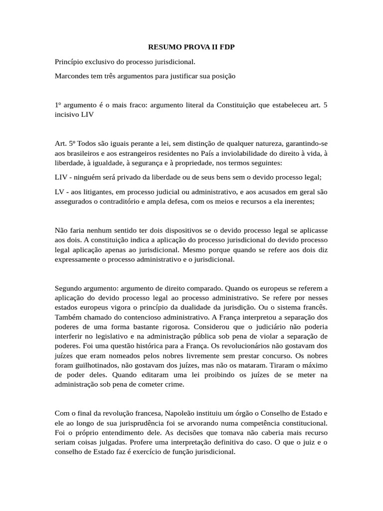 Resumo Prova II FDP | PDF | Jurisdição | Agência reguladora