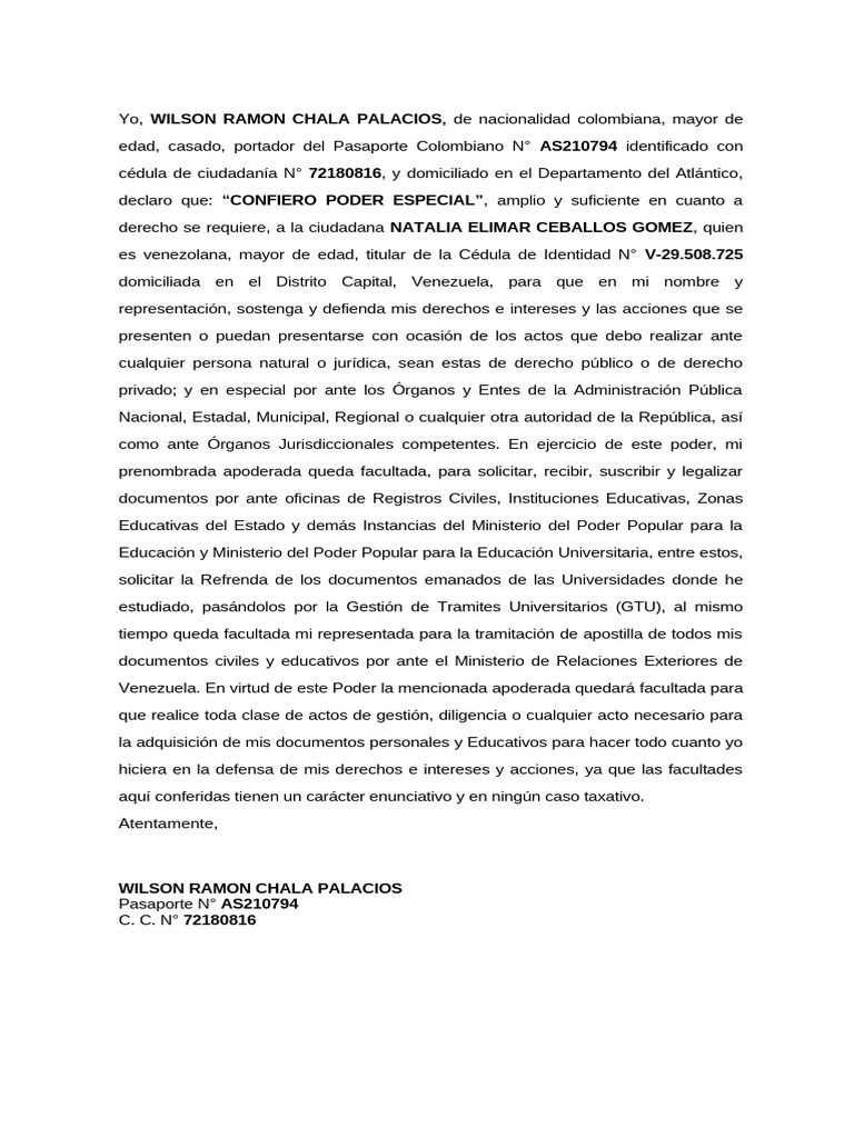 Poder de Wilson - 080423 | PDF