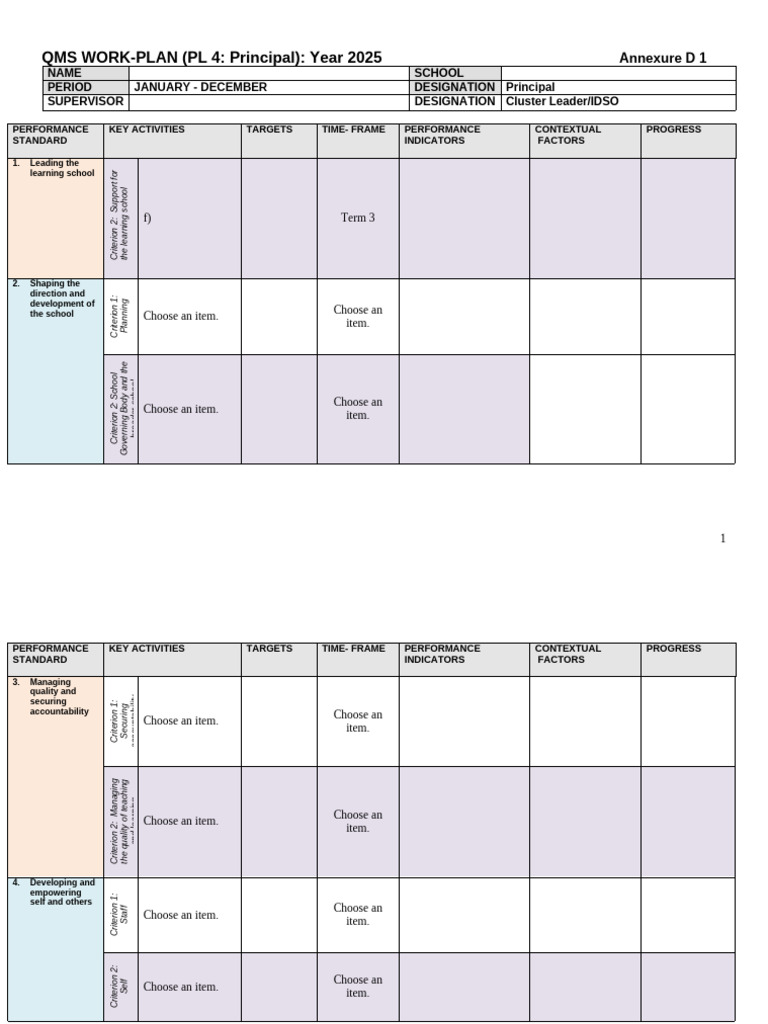 Pl4 Work Plan - Updated 2025 | PDF | Learning | Cognition