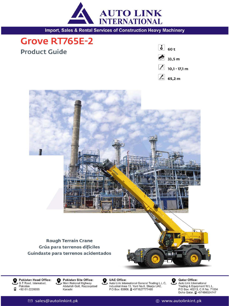Grove RT765E 2 Rough Terrain 60t Crane | PDF